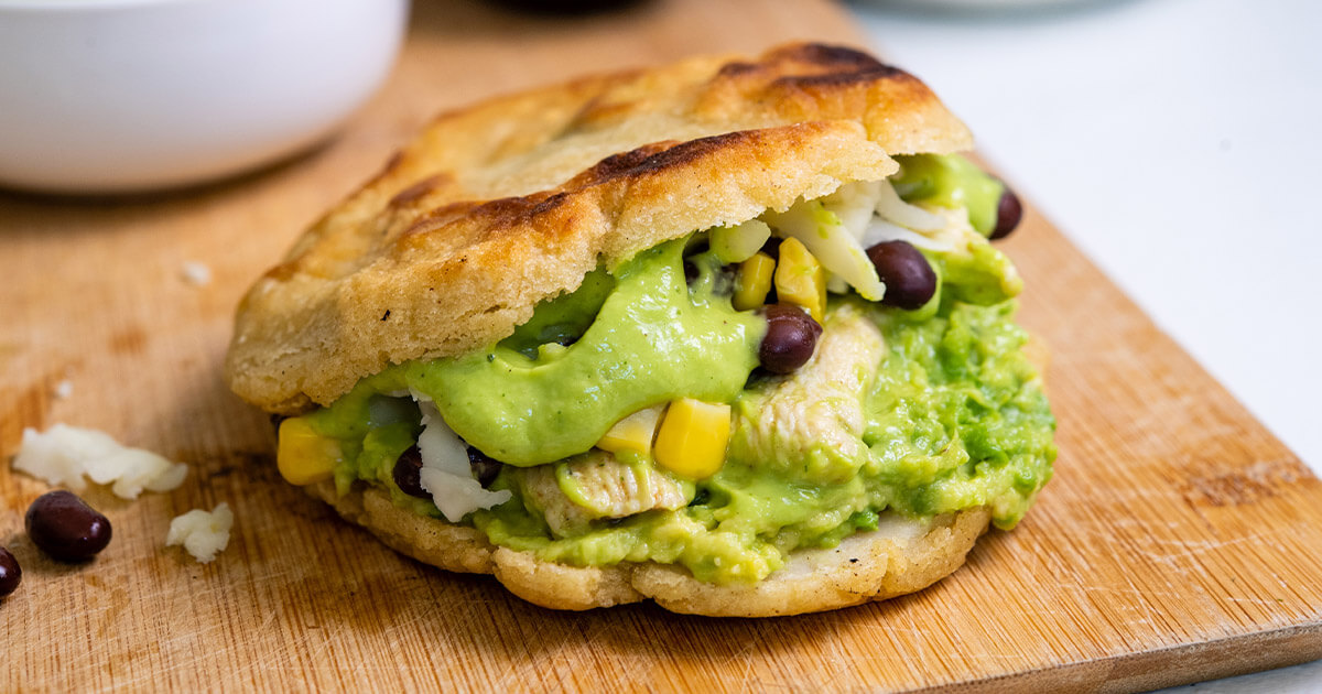 Chicken Arepas with Black Beans and Avocado - Love One Today®