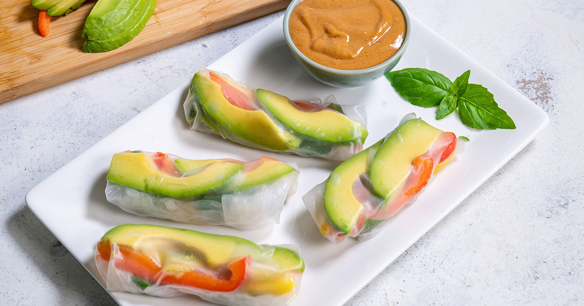 Avocado Mango Summer Rolls with Spicy Peanut Dipping Sauce - Love One ...