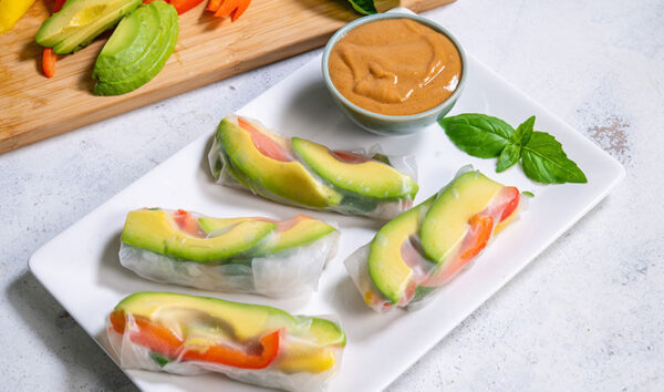 Avocado Mango Summer Rolls with Spicy Peanut Dipping Sauce - Love One ...
