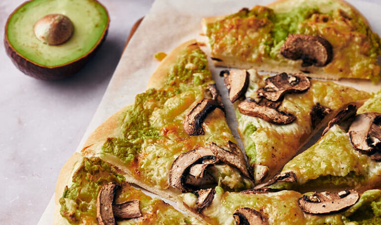 Cheesy Avocado Flatbread with Mushrooms - Love One Today® Avocados