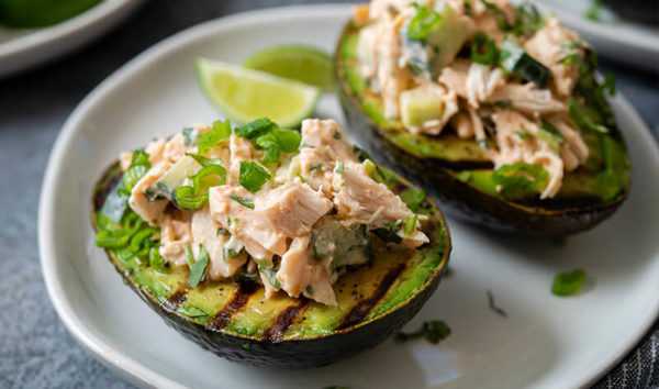 Grilled Avocado with Chicken Salad Recipe - Love One Today®