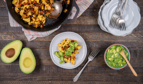 Lightened-up Migas with Avocado Tomatillo Salsa - Love One Today® Avocados